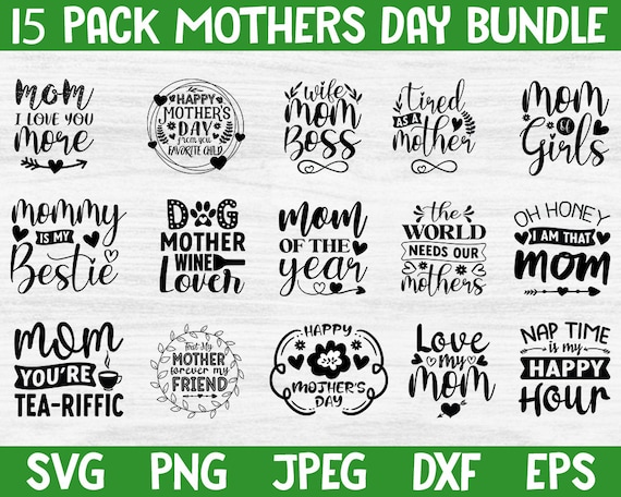 Mothers Day Svg Bundle Mothers Day Svg Files for Cricut - Etsy