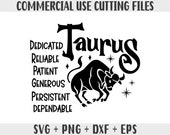 Taurus SVG Zodiac SVG Zodiac Signs Clipart SVG Gift for - Etsy