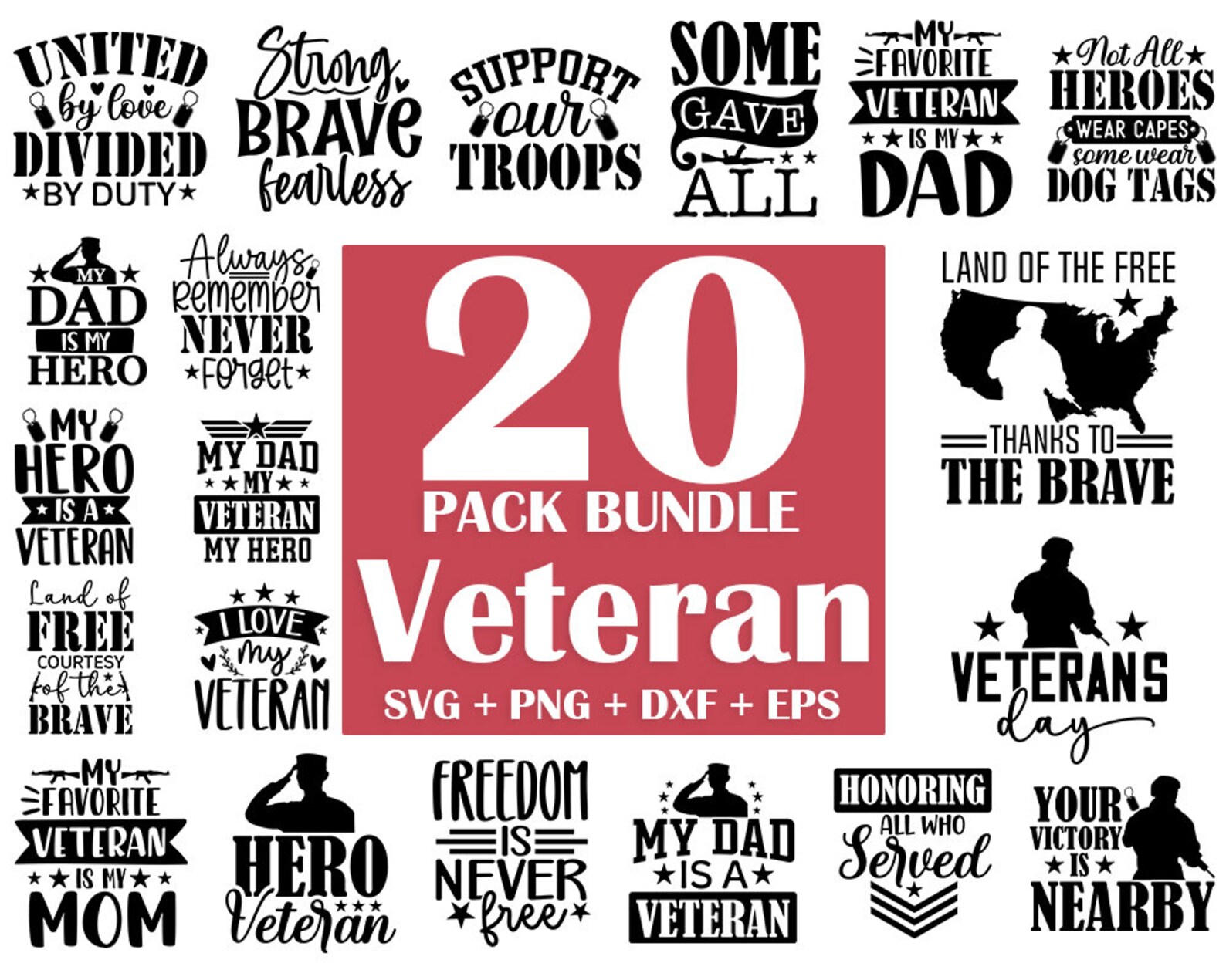Veteran SVG Bundle: Patriotic Military Designs (cricut, Silhouette) - Etsy
