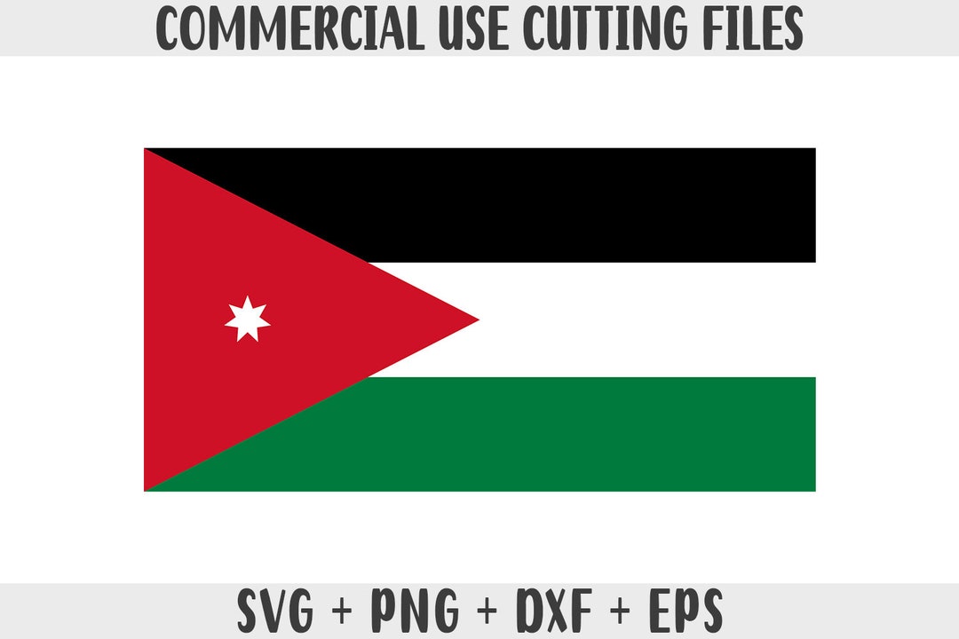 Jordan Flag SVG Original Colors, Jordan Flag Png, Commercial Use for ...