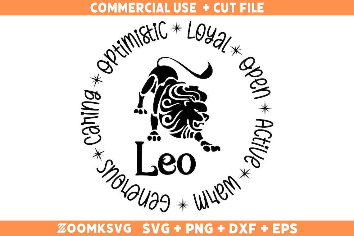 Leo SVG Zodiac SVG Zodiac Signs Clipart SVG Gift for Leo - Etsy