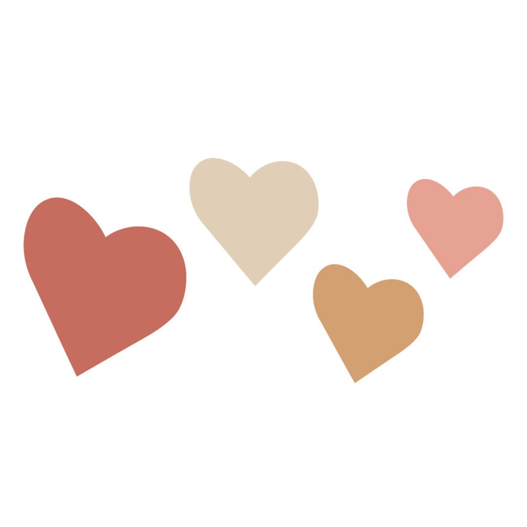 Boho Heart SVG Cut File, Boho Hearts Colored Hand Drawn SVG File, Boho ...