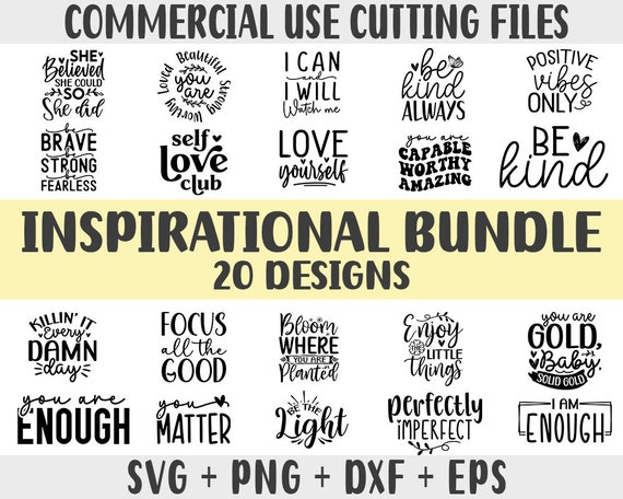 Inspirational Quotes Svg Bundle Motivational Quotes Svg Self - Etsy