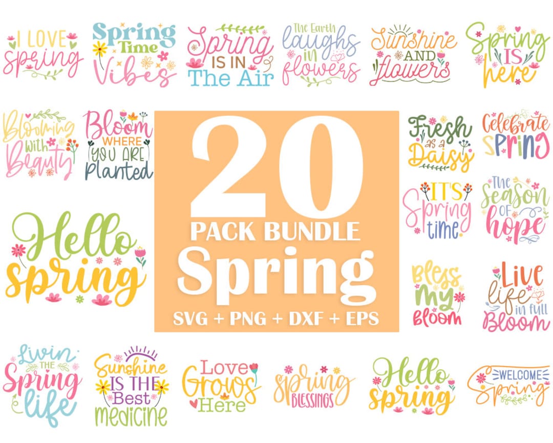 Spring SVG Bundle, Easter Svg, Spring Png, Flower Svg, Spring Svg ...