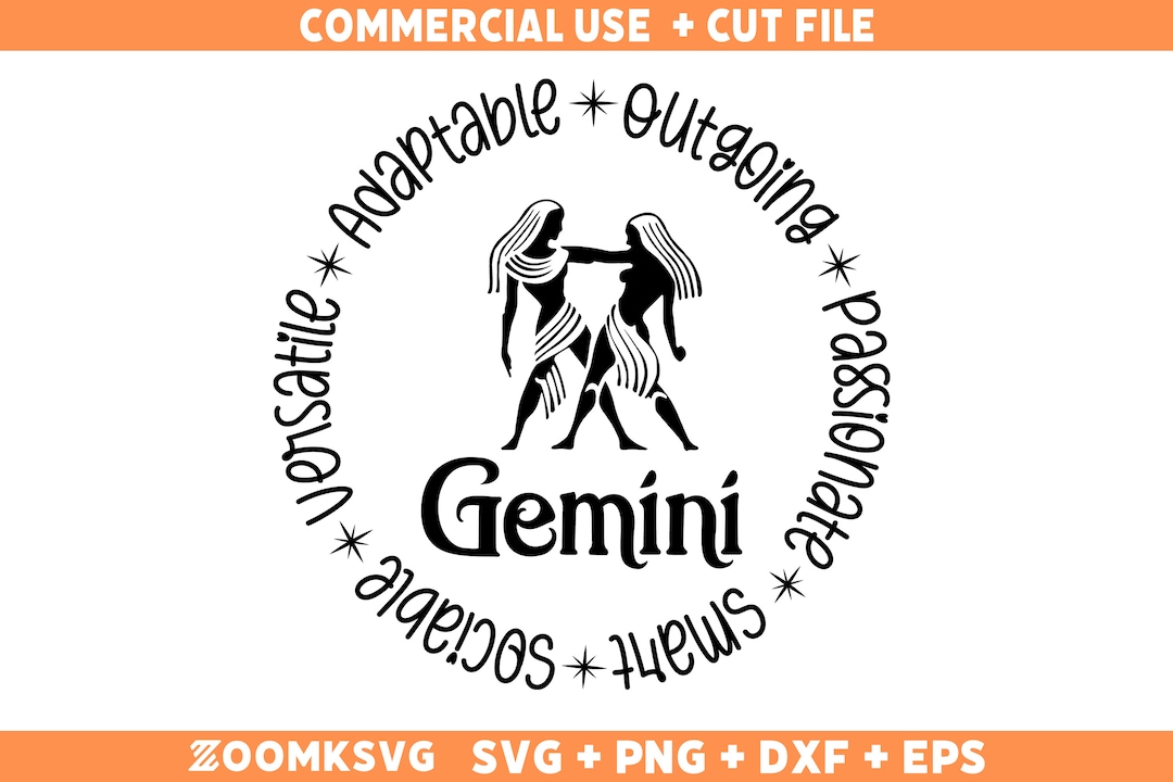 Gemini SVG Zodiac SVG Zodiac Signs Clipart SVG Gift for - Etsy