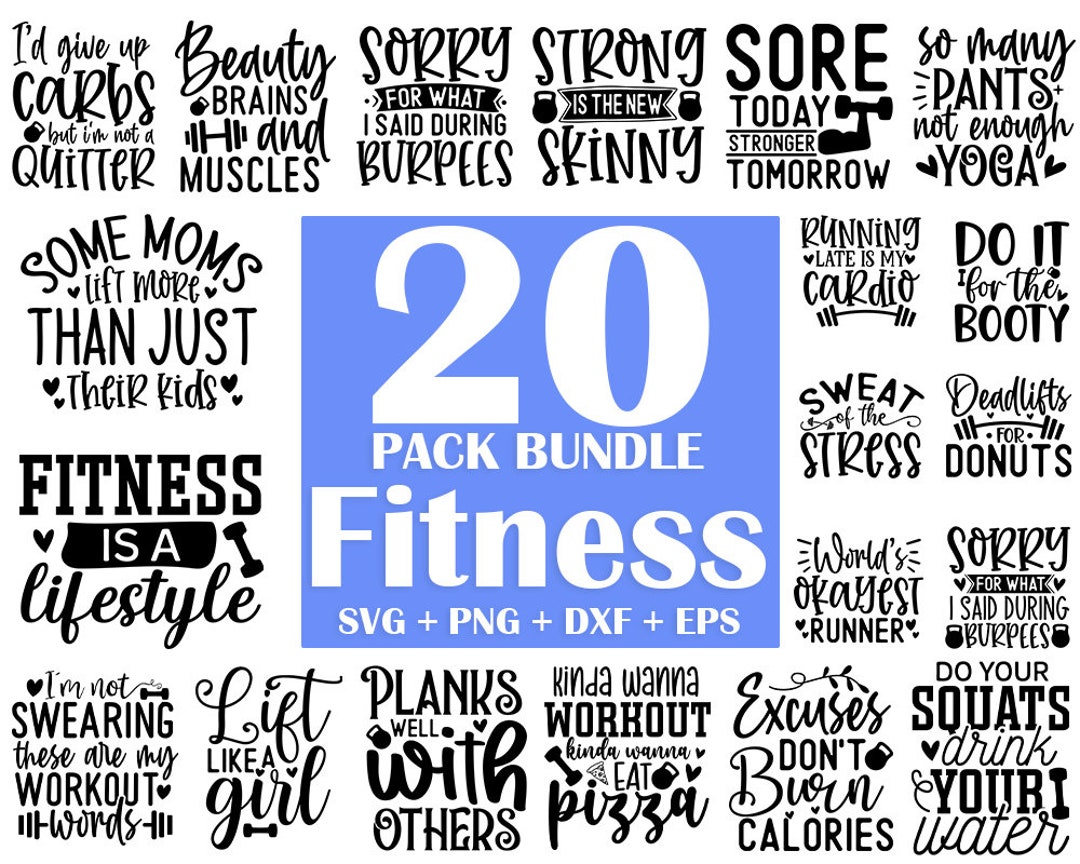 Fitness SVG Bundle, Fitness Quotes Svg, Funny Workout Svg, Sports Svg ...