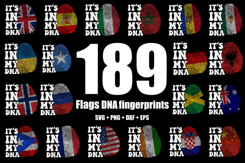 189 Flags DNA Fingerprints SVG Bundle (digital Download) - Etsy