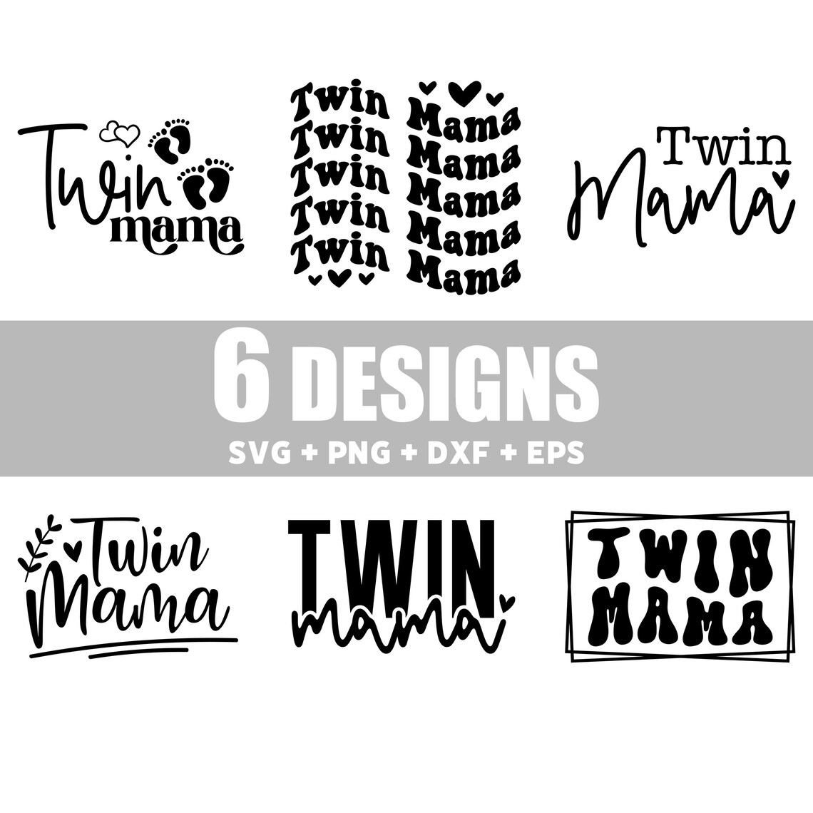 Twin Mama SVG Bundle: Mom of Twins Cut Files (digital Download) - Etsy