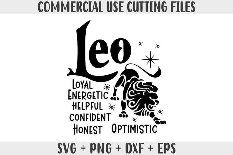 Leo Zodiac SVG Clipart: Horoscope Gift, Cricut Cut Files (digital ...