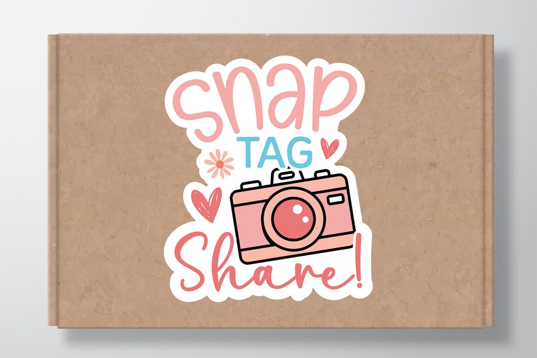Snap Tag Share Sticker SVG, Boho SVG Stickers for Small Businesses ...