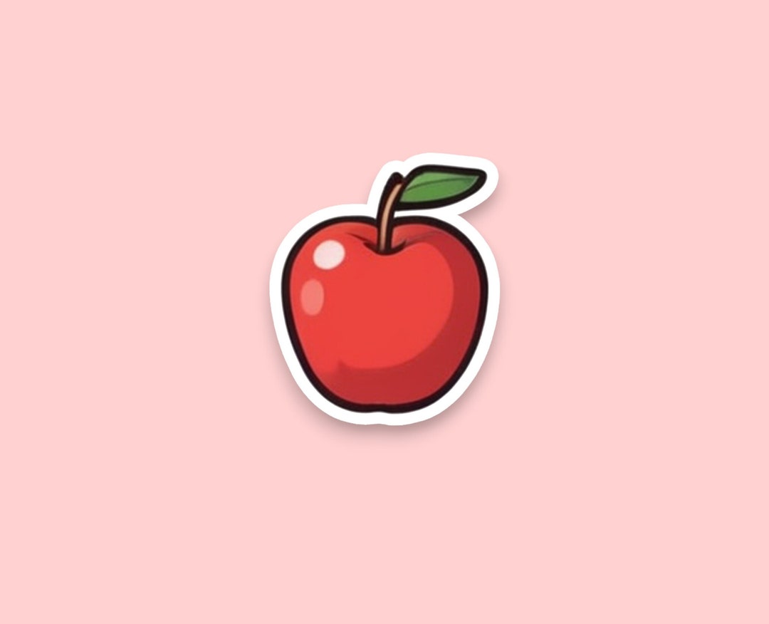Red Apple Sticker | Fruit Stickers | Laptop Sticker | Journal Sticker ...