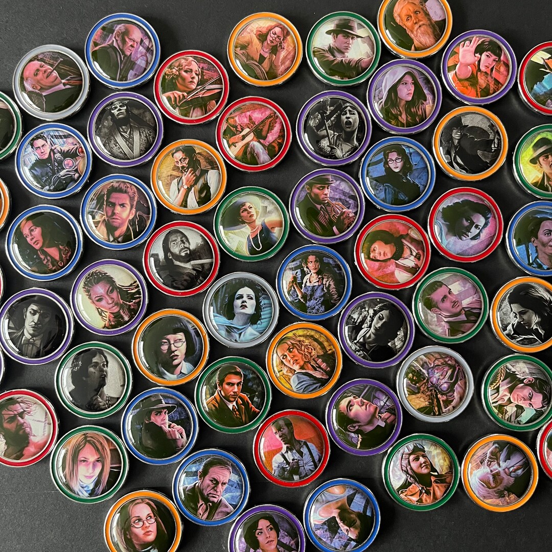 67x Arkham Horror Investigator Tokens for AHLCG, Class Color Rims for ...