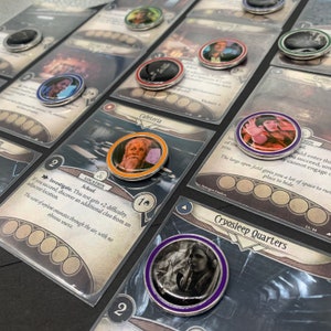 67x Arkham Horror Investigator Tokens for AHLCG, Class Color Rims for ...