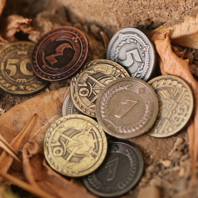 Generic Metal Coins Board Game Money 1s 3s 5s 10s 50s - Etsy Australia