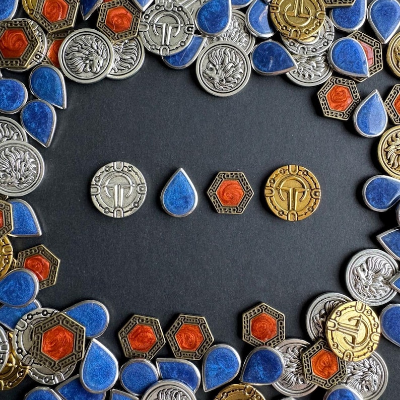 83x Dune Imperium Uprising Metal Token Upgrade, Water, Solari, Spice ...