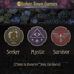 18 Class Action Turn Tracker Tokens for Arkham Horror LCG metal, 25mm ...