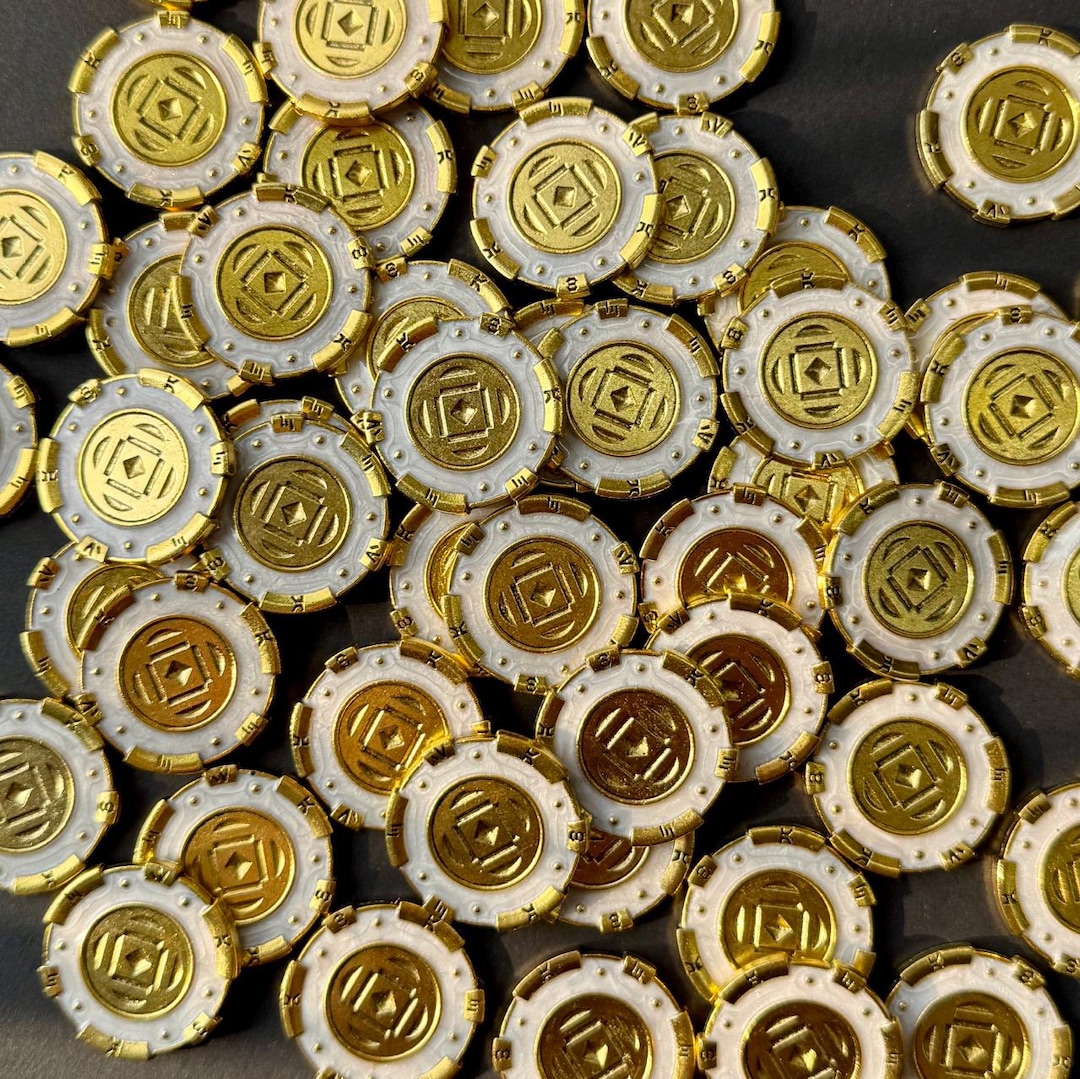 16x Metal Kessel Sabacc Tax Chips From Star Wars Outlaws, Sabacc Token ...