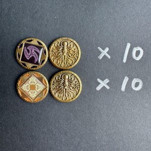 74x Metal Chaos Tokens, Frost Bless & Curse Token Upgrades for Arkham ...