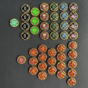 74x Metal Chaos Tokens, Frost Bless & Curse Token Upgrades for Arkham ...