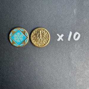 74x Metal Chaos Tokens, Frost Bless & Curse Token Upgrades for Arkham ...