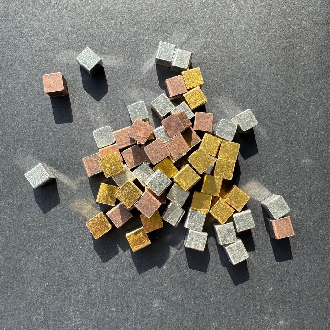 40 Iron Metal Cubes: Bronze, Silver, Gold Board Game Tokens (8mm) - Etsy