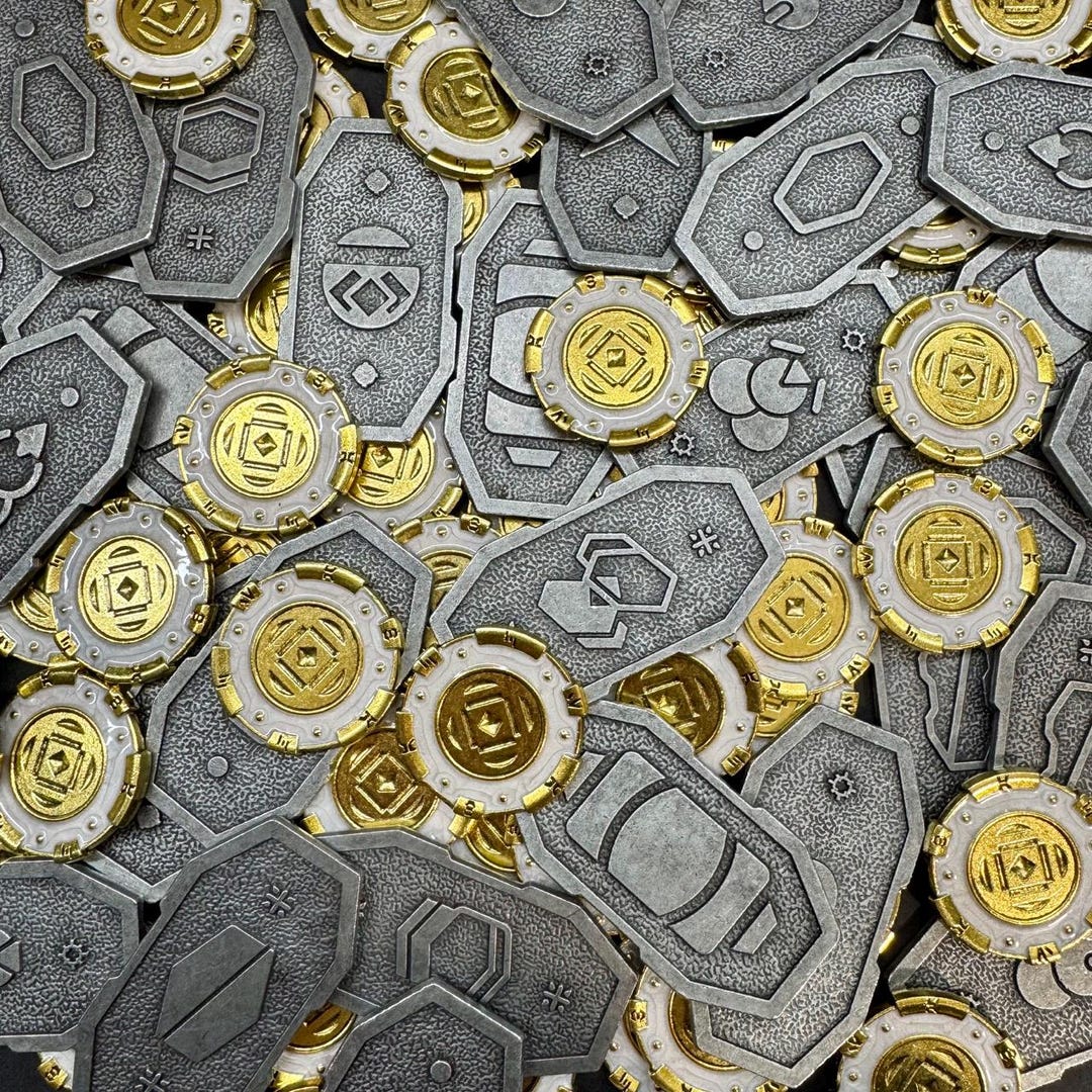 16x Metal Kessel Sabacc Shift Tokens Full Set, Star Wars Outlaws Sabacc ...