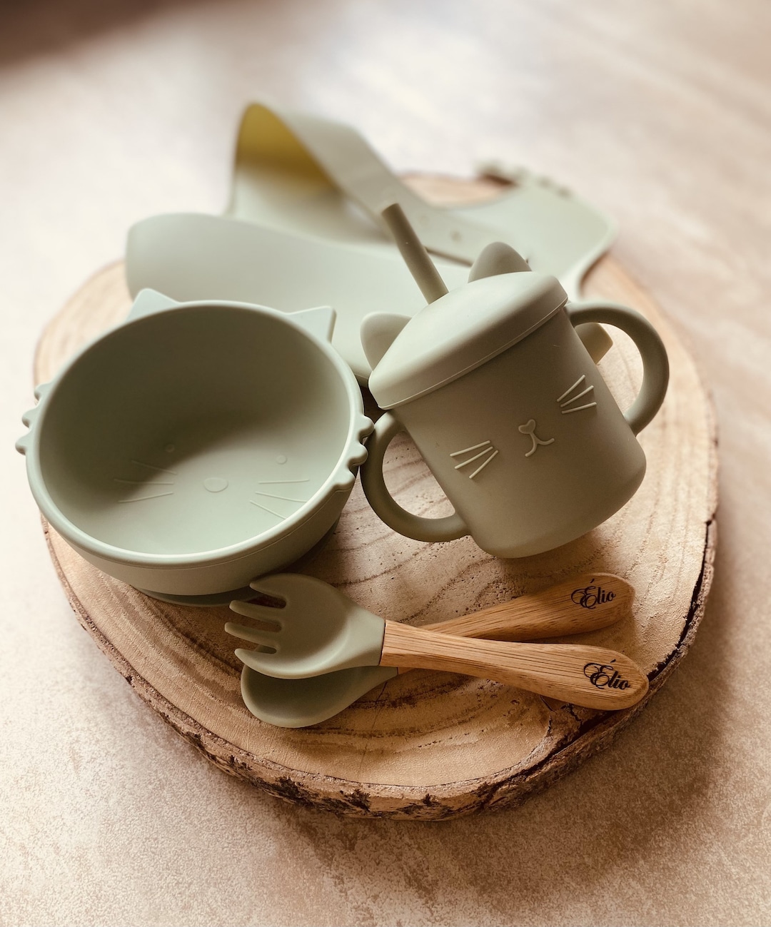 My Personalized Little Cat Meal Set - Personalized Birth Gift ...