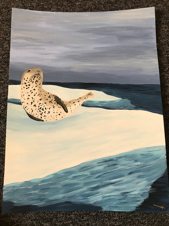 Leopard Seal Painting | Etsy
