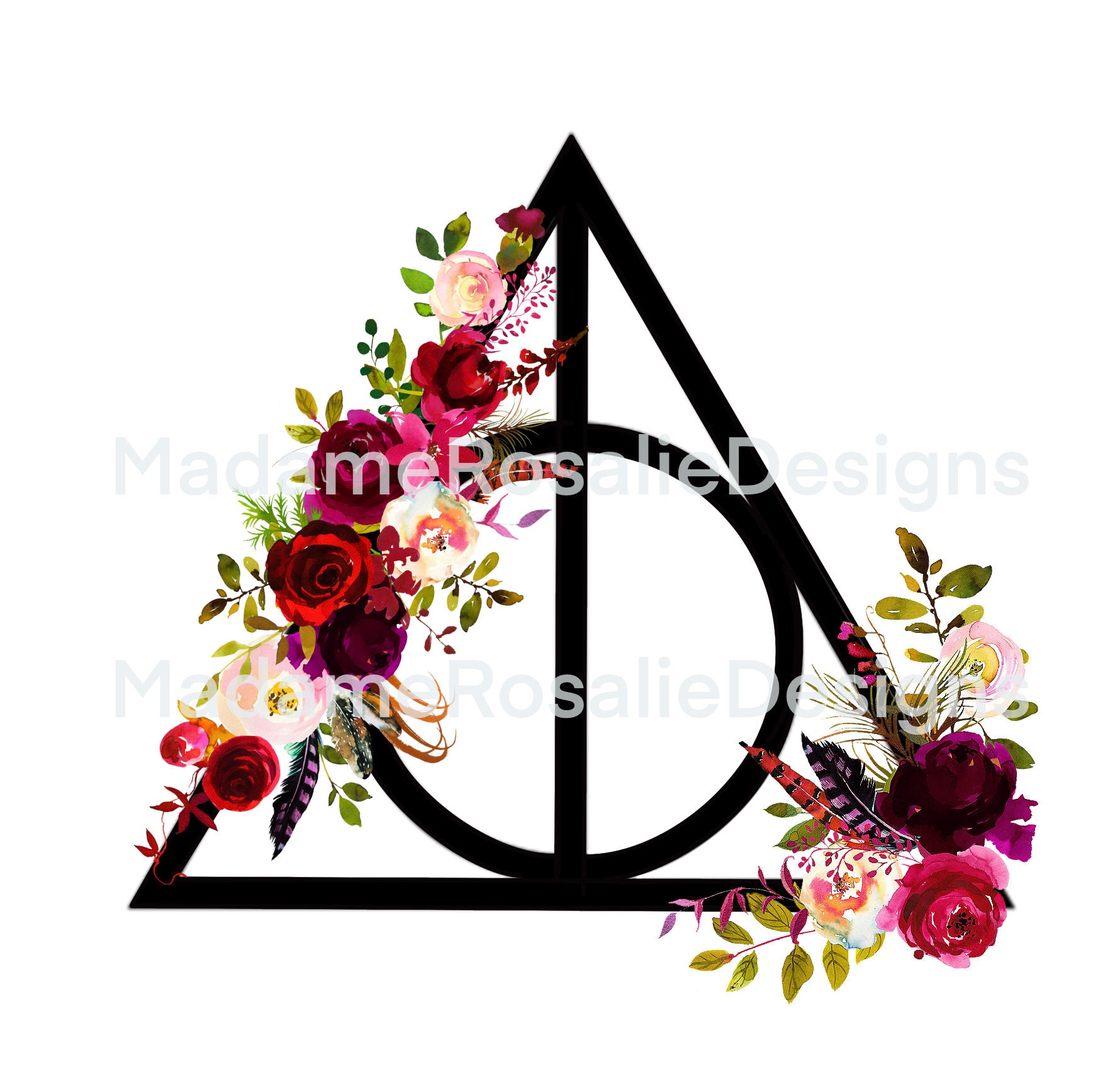 Deathly Hallows Floral PNG - Etsy
