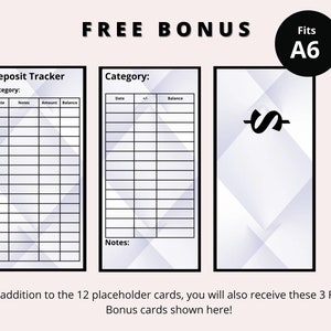 PRINTABLE Money Placeholders for A6 Budget Binders, A6 Cash Envelope ...