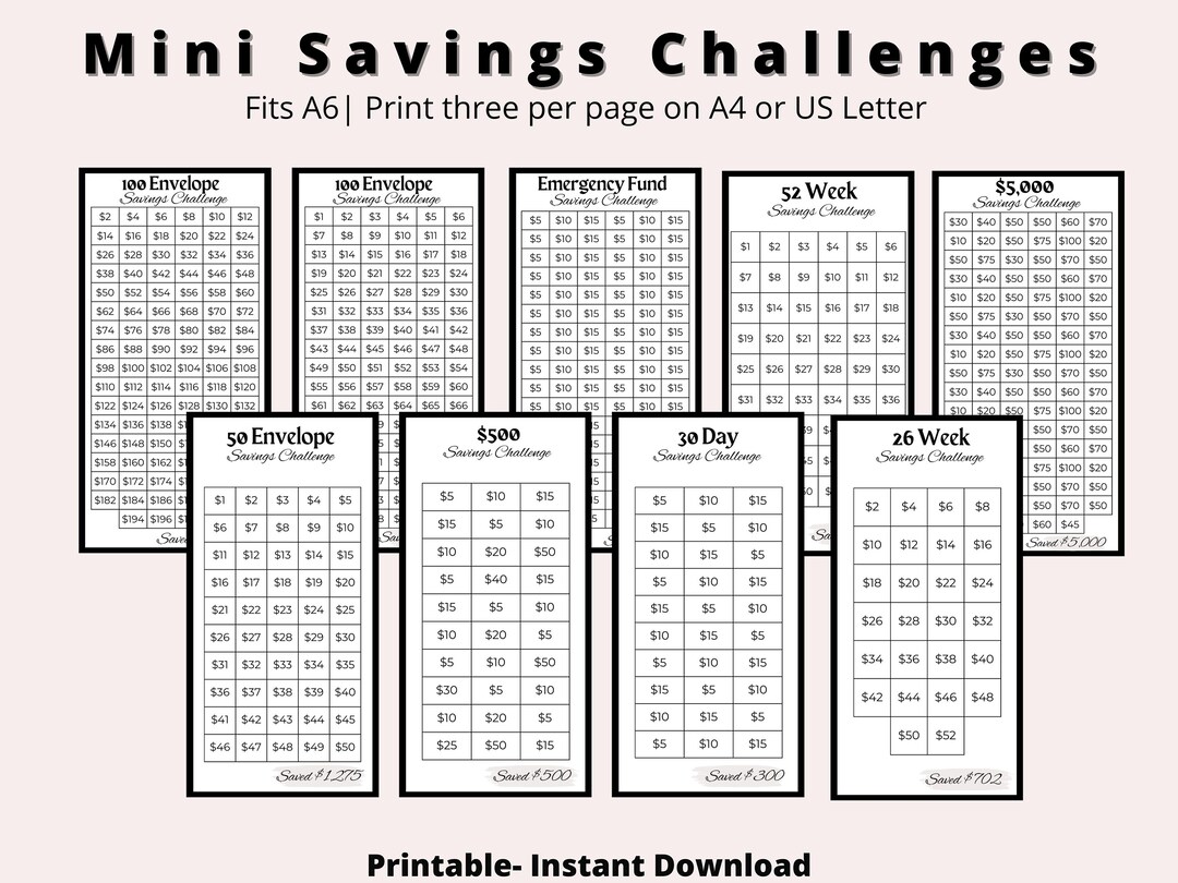 Savings Challenge Printable Bundle - Etsy