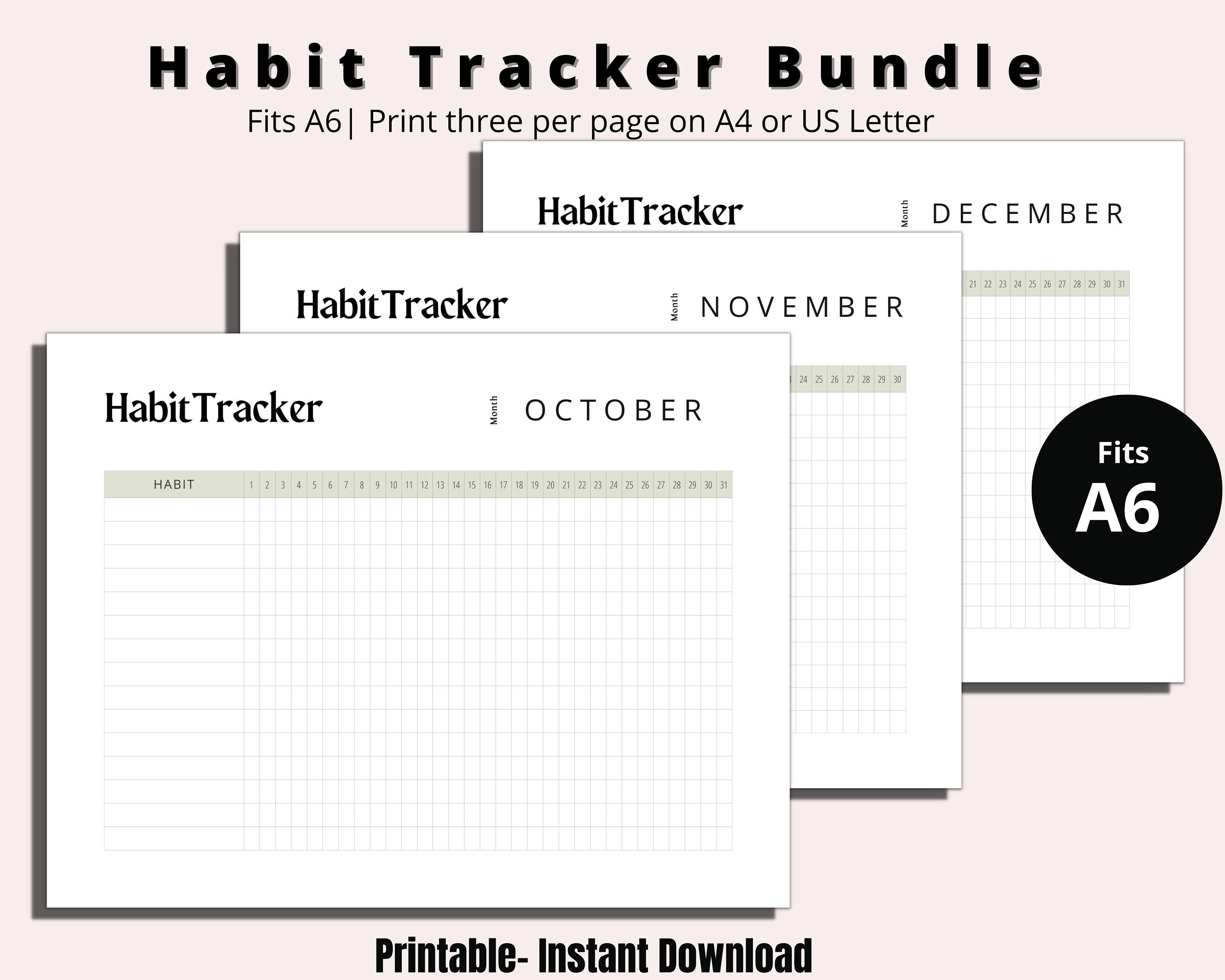 Daily Habit Tracker Printable Printable Habit Tracker - Etsy Ireland