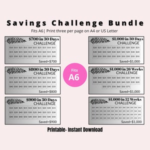 Low Income Savings Challenge Printable | Money Saving Challenge Bundle ...