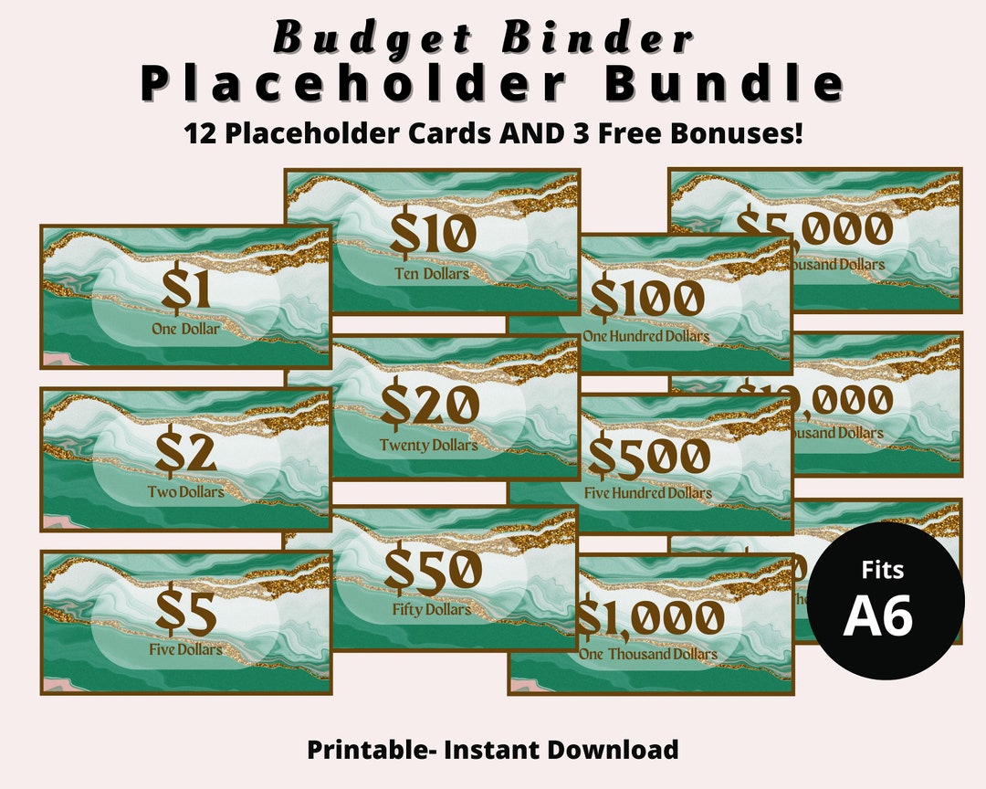 PRINTABLE Money Placeholders for A6 Budget Binders, A6 Cash Envelope ...