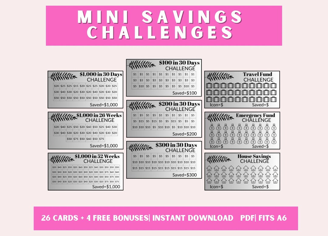 Low Income Savings Challenge Printable | Money Saving Challenge Bundle ...