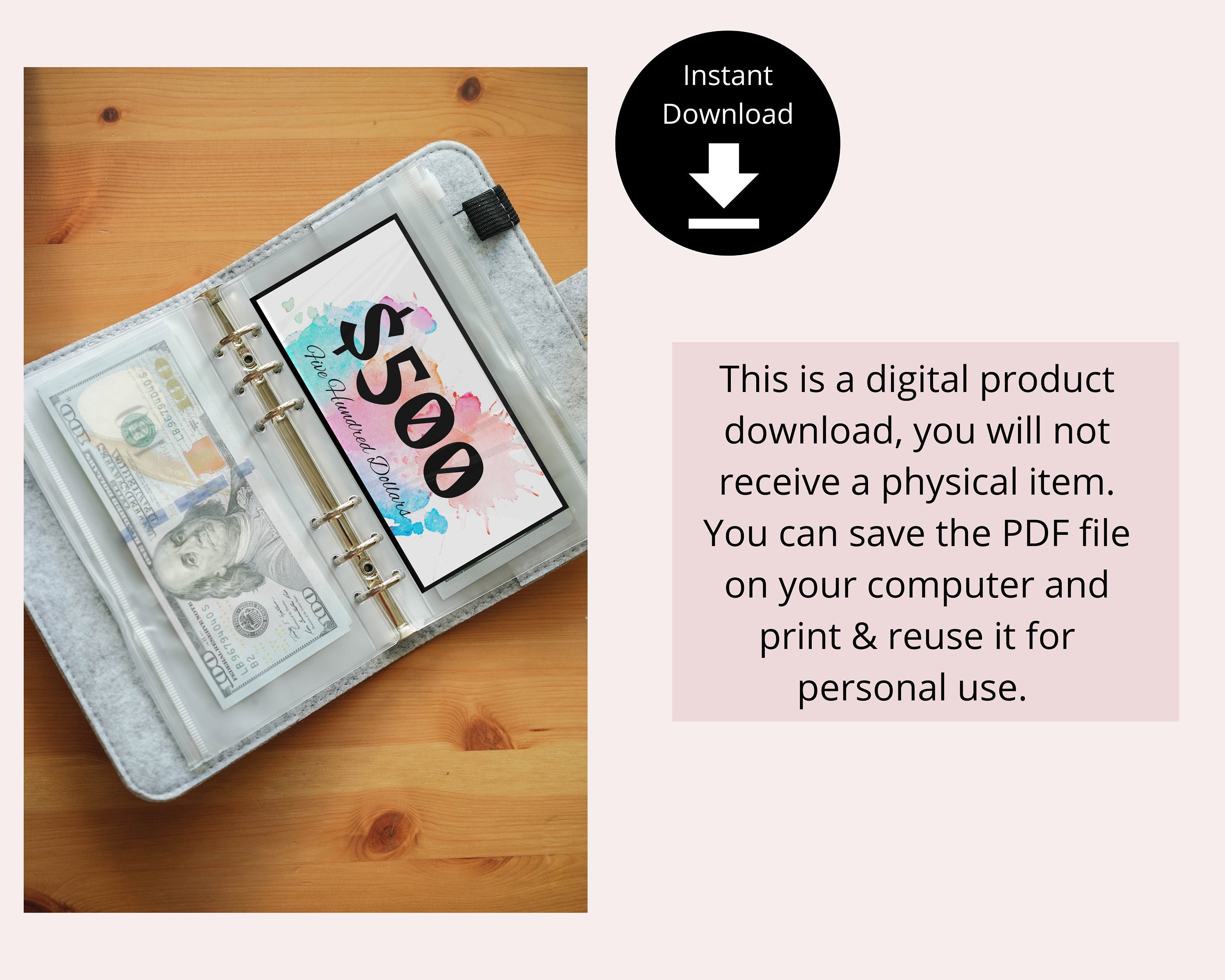 PRINTABLE Money Placeholders for A6 Budget Binders A6 Cash - Etsy