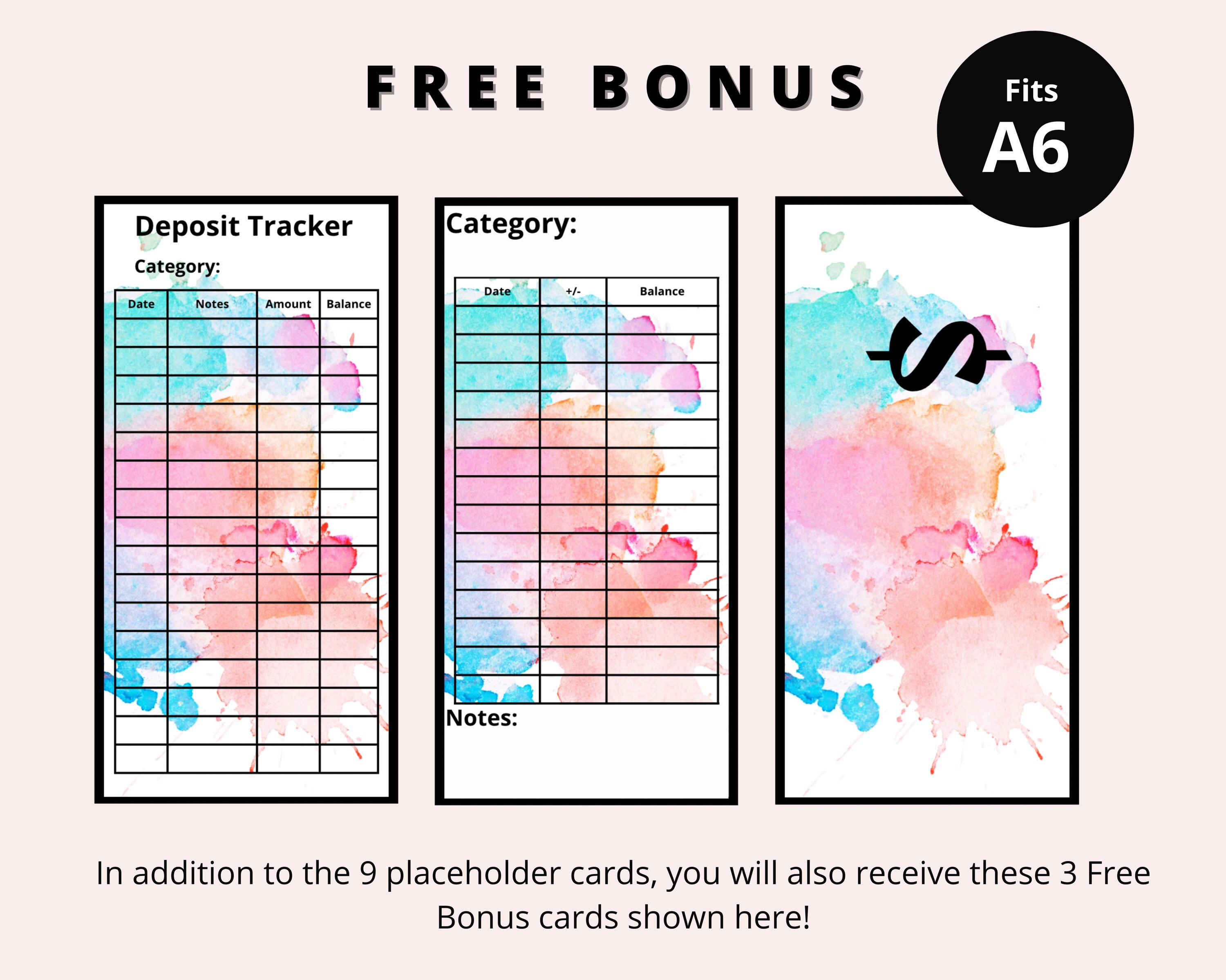 PRINTABLE Money Placeholders for A6 Budget Binders A6 Cash - Etsy