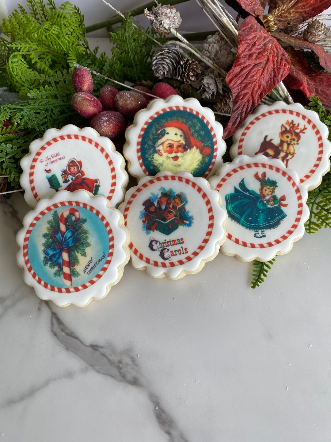 Retro Inspired Christmas Cookies - Etsy