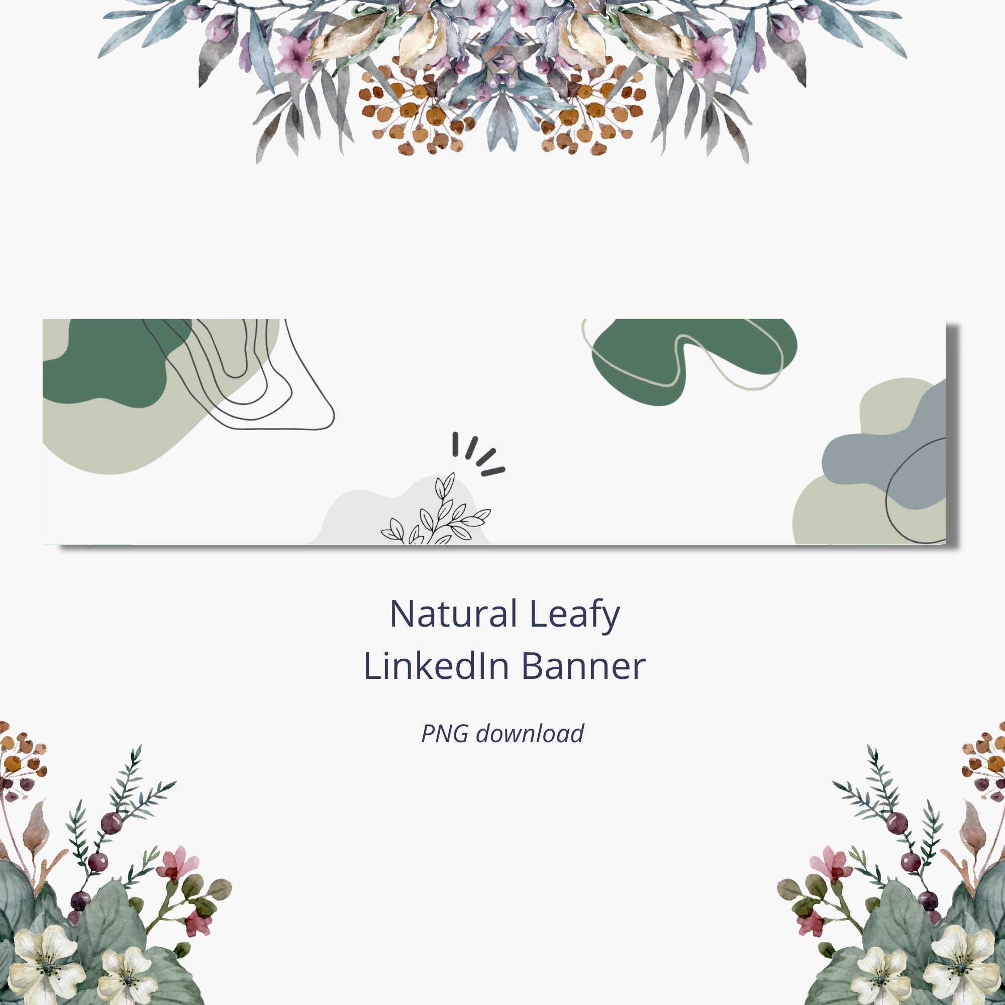 Natural Leaf Linkedin Banner - Etsy