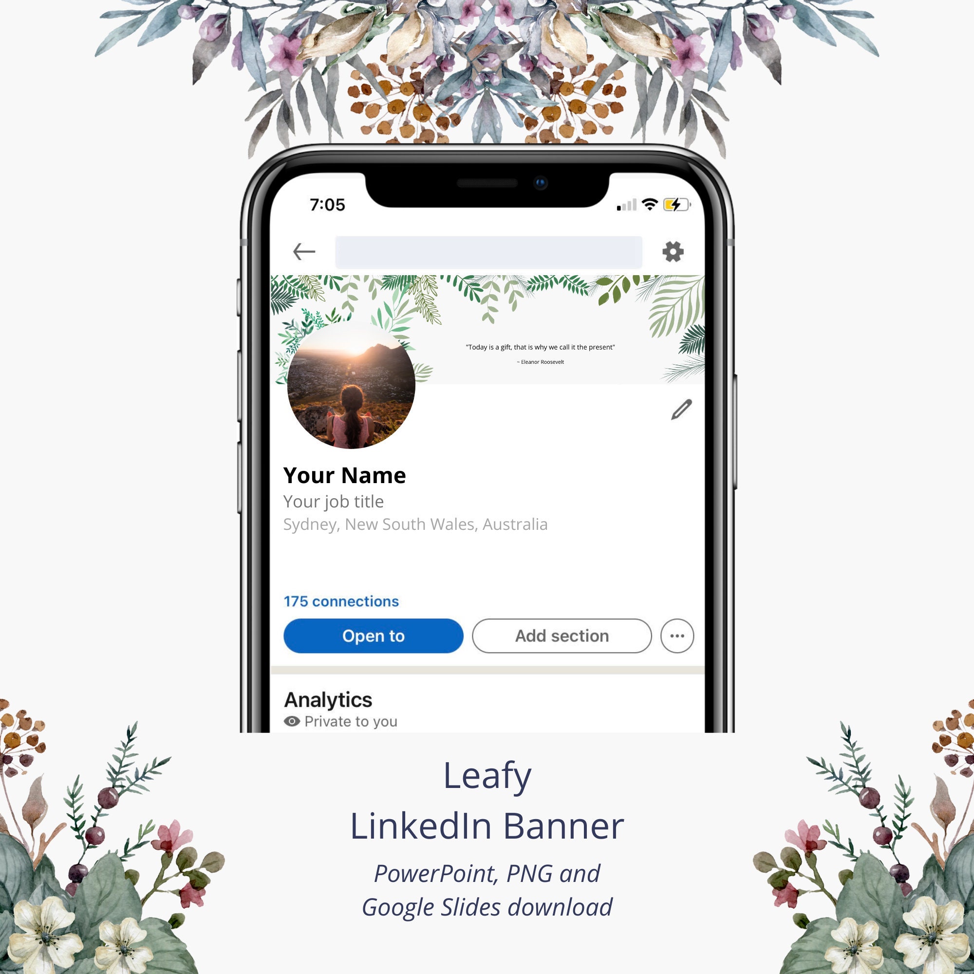 Natural Leaf Linkedin Banner - Etsy