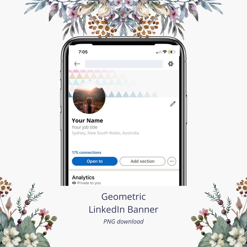 Geometric Linkedin Banner - Etsy