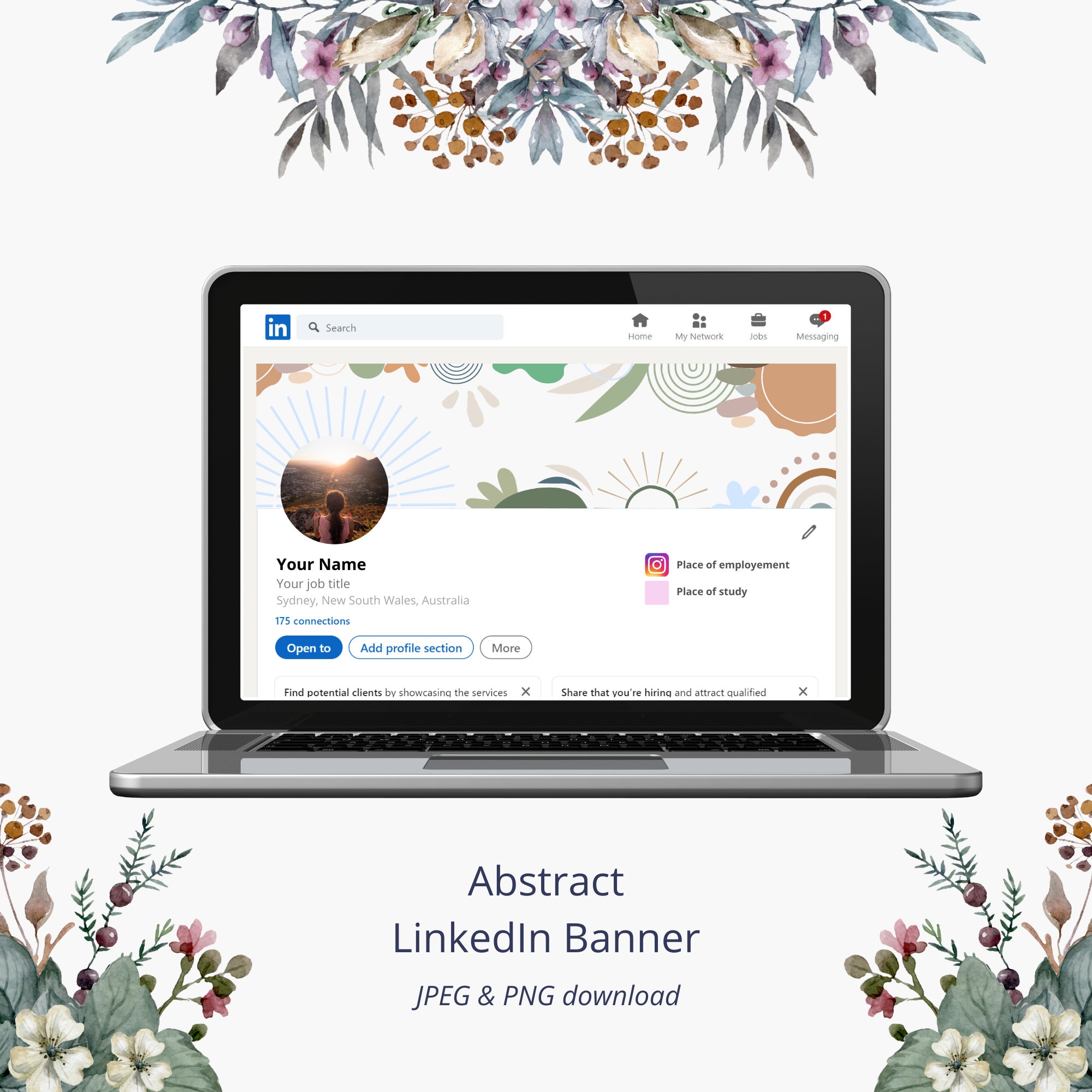 Abstract Linkedin Banner - Etsy