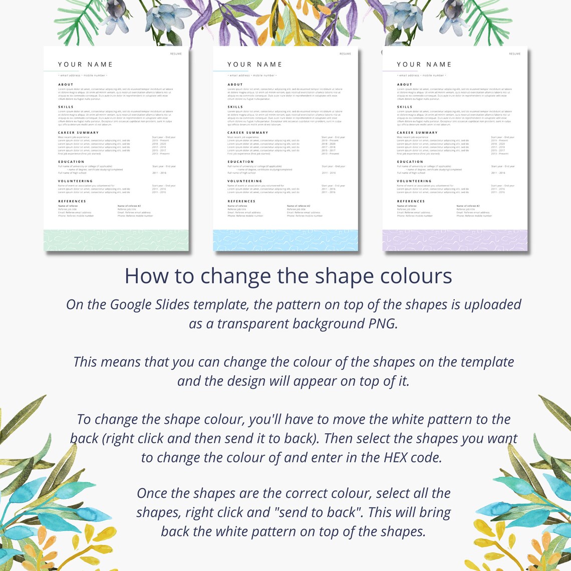 Ocean Waves Resume Template - Colours Customisable! - Etsy