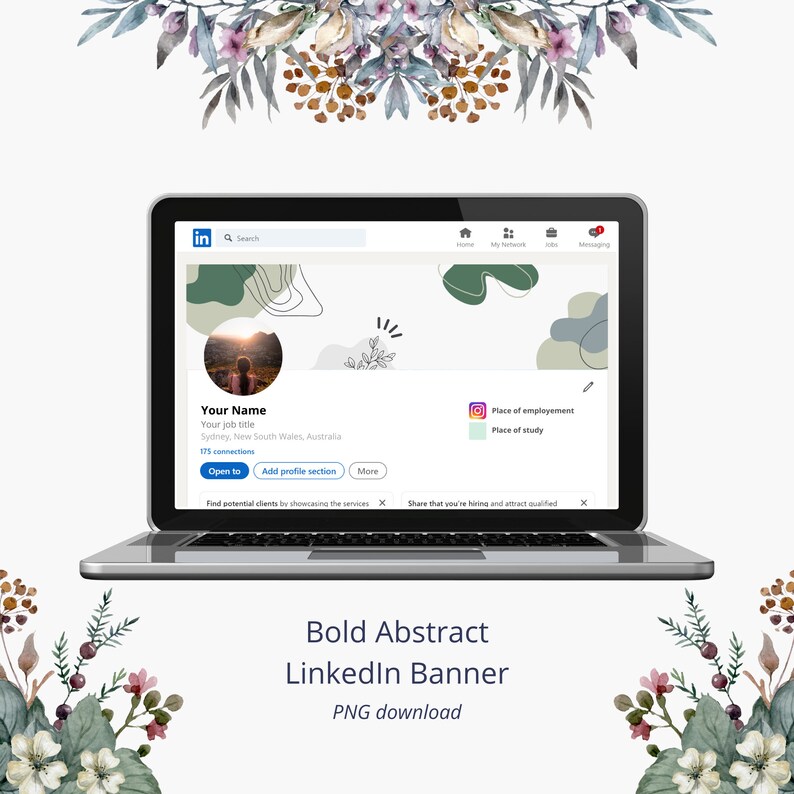 Natural Leaf Linkedin Banner - Etsy