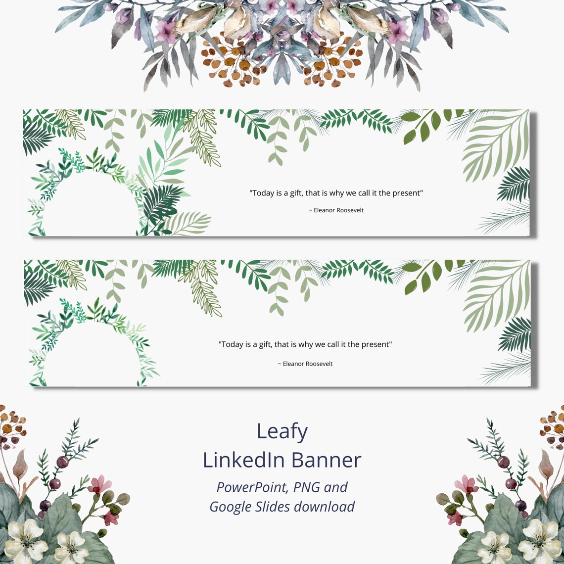 Natural Leaf Linkedin Banner - Etsy