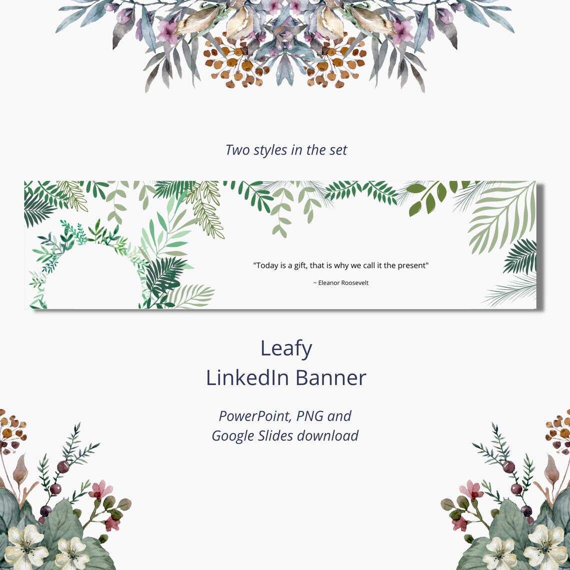 Natural Leaf Linkedin Banner - Etsy
