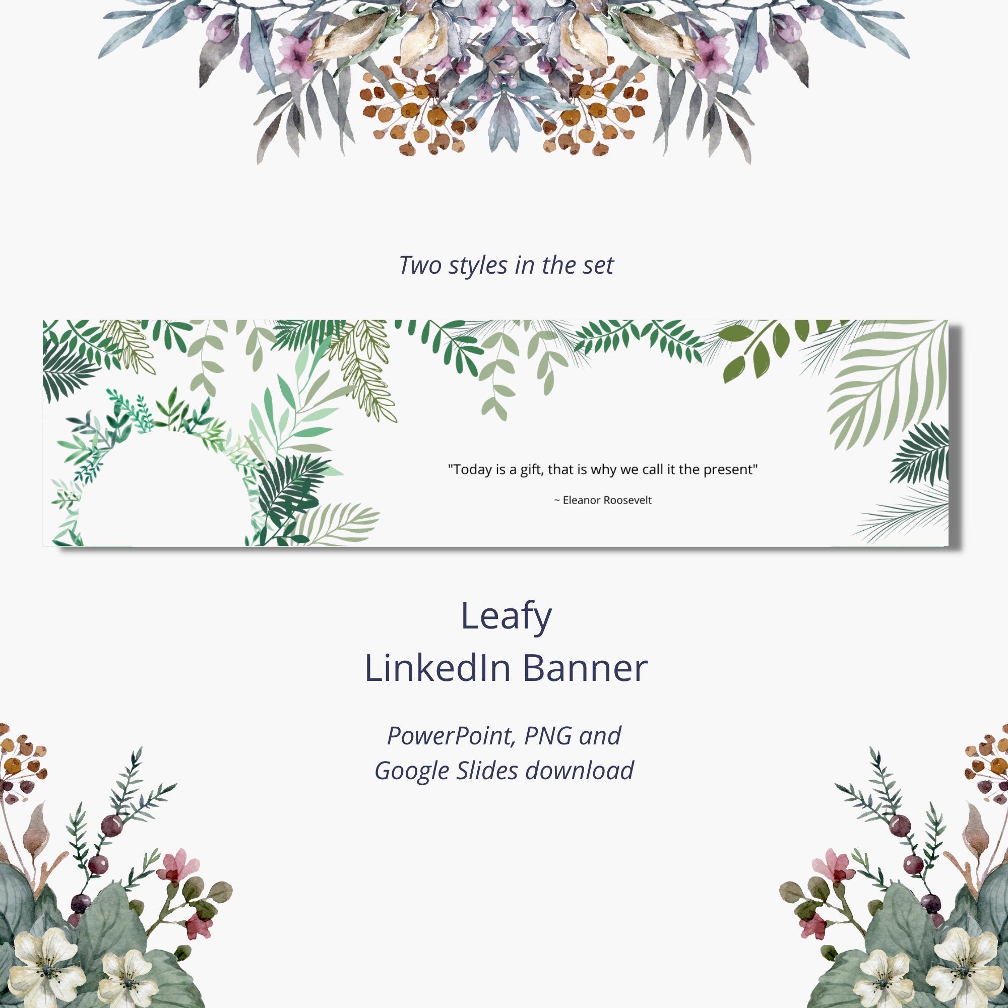 Natural Leaf Linkedin Banner - Etsy