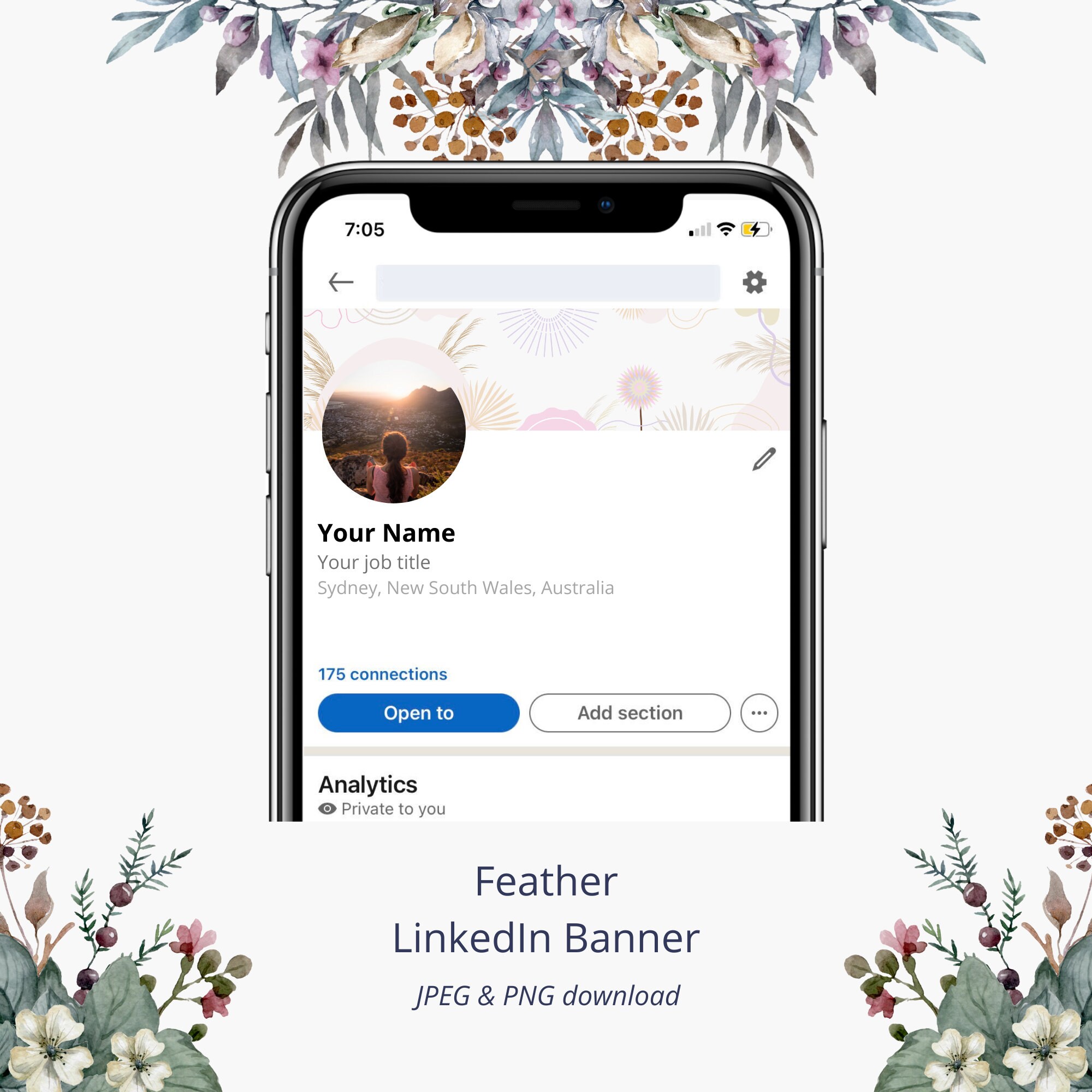 Abstract Feather Linkedin Banner - Etsy
