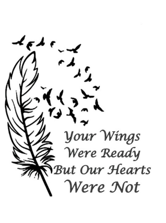 Feather Memorial Decal | Etsy