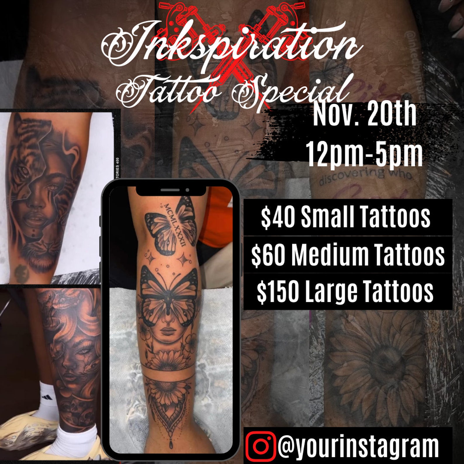 Tattoo Special / Tattoo Artist Flyer / DIY Flyer / Tattoo Shop Flyer ...